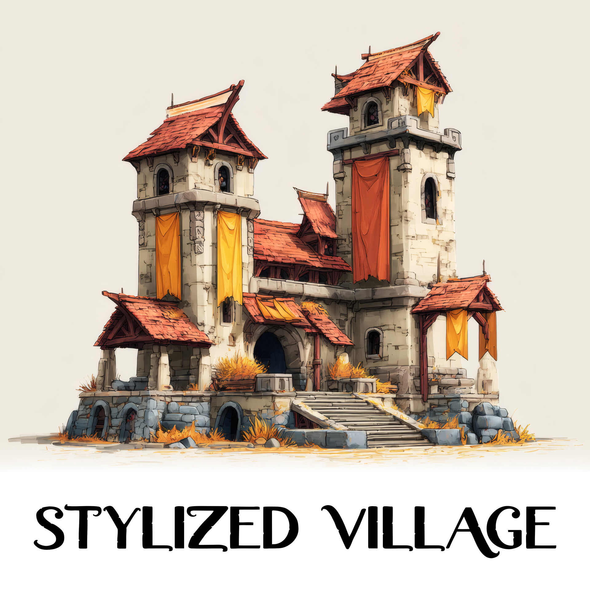 ArtStation - 300 Stylized Village - Building Reference Image Pack v.13 |4K|