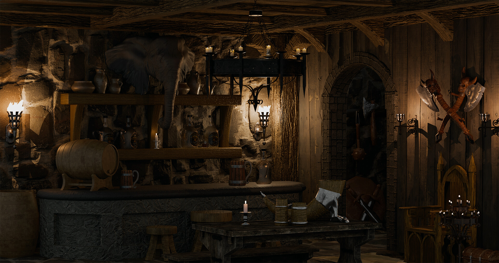 ArtStation - Viking mead hall