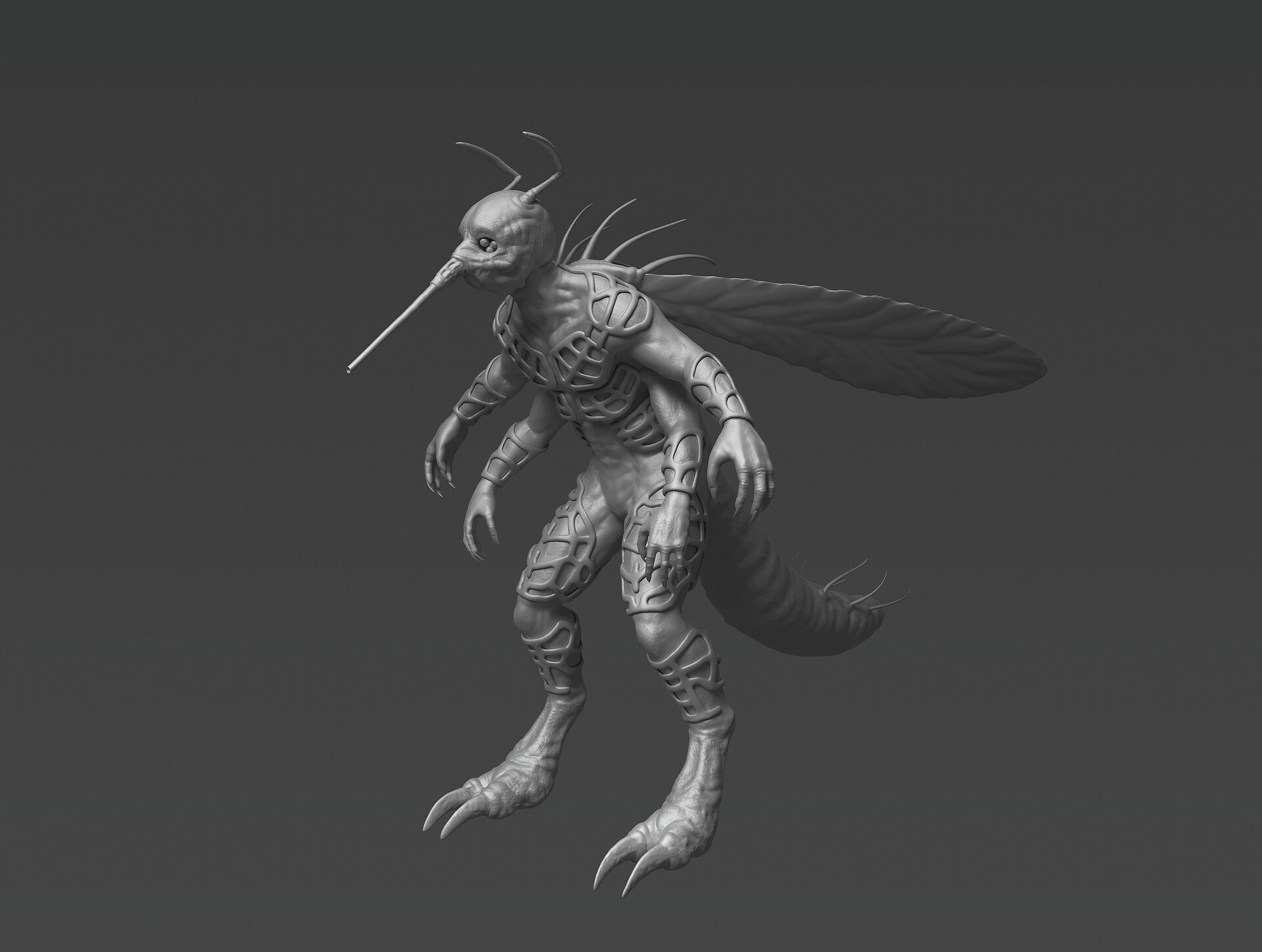 ArtStation - Mosquito human mutant bloodsucker alien 2025
