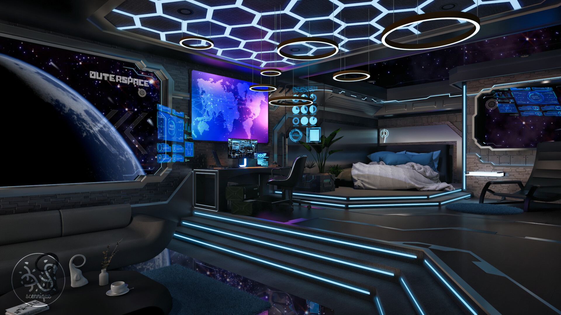 ArtStation - Mikie Space Bedroom