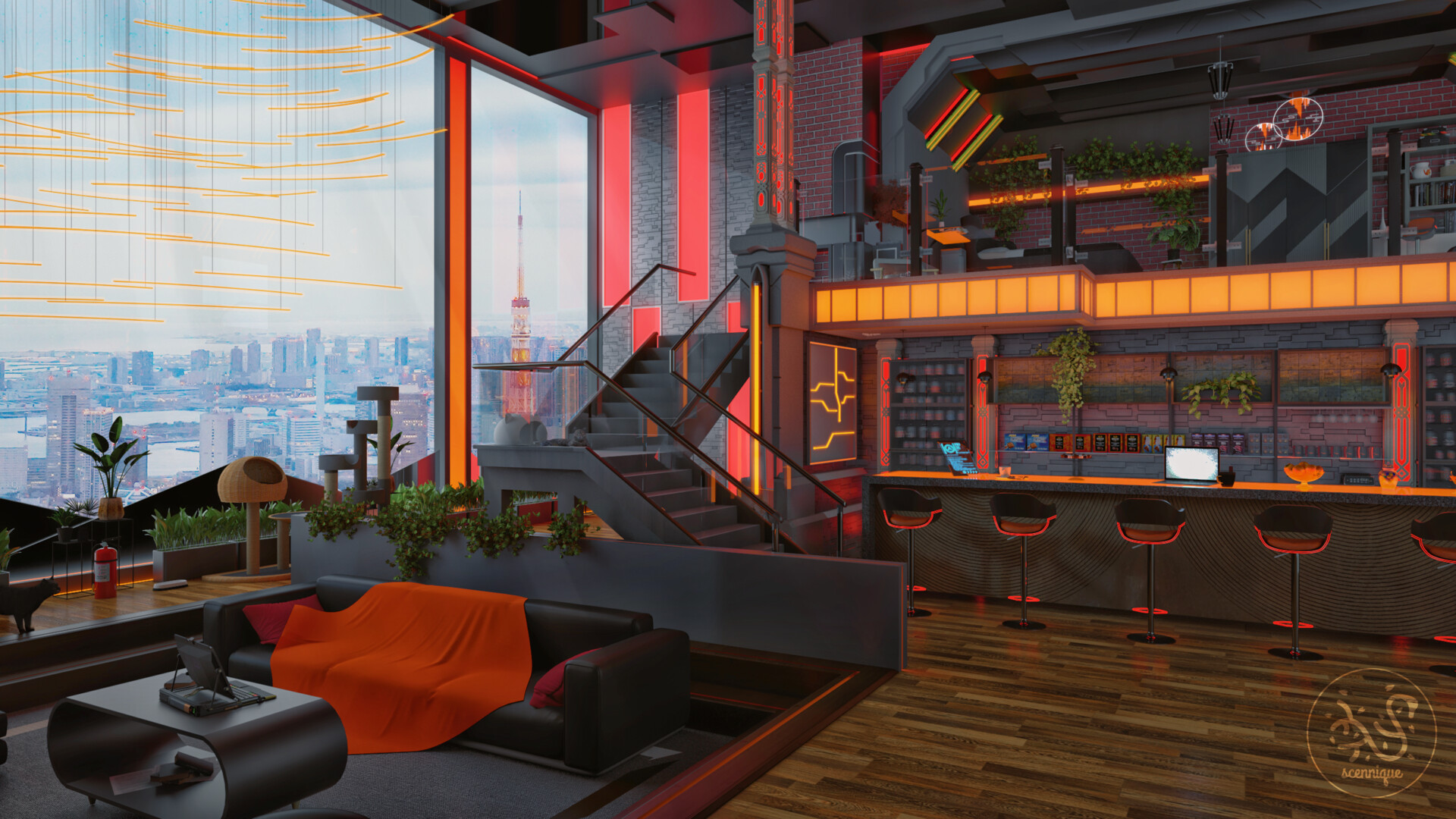 ArtStation - Fenn Cyberpunk Apartment