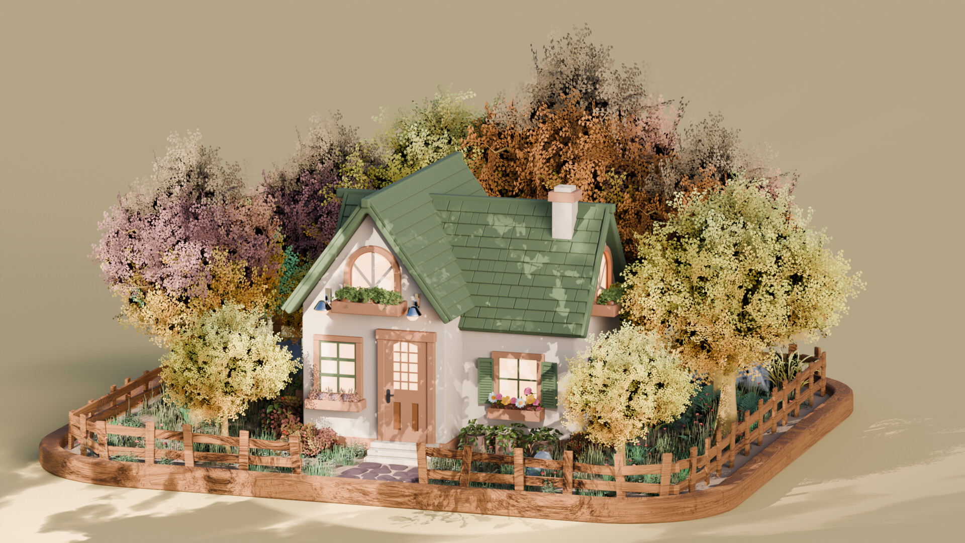 ArtStation - Stylized Low-Poly House