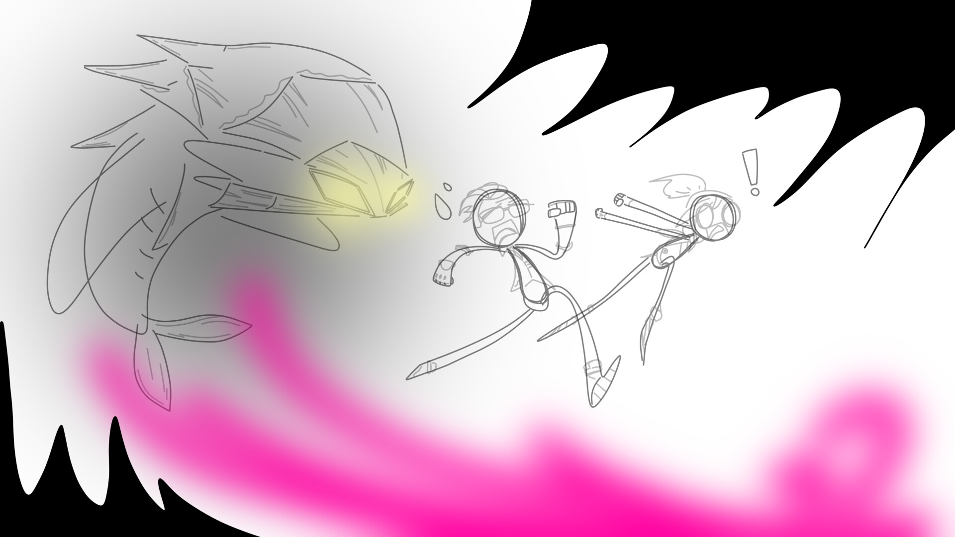 ArtStation - OYE, MONSTER ON THE LOOSE! (Sketch)