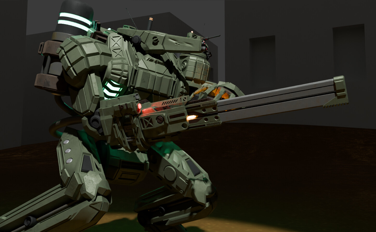 ArtStation - New Railgun for my Mech!