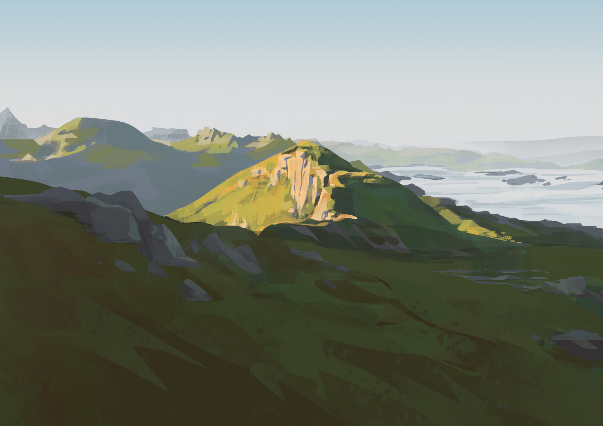ArtStation - Mountains study