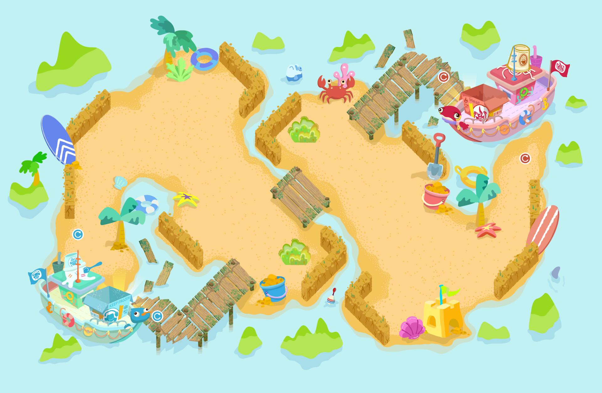 ArtStation - Top down 2D Party Game Level Design