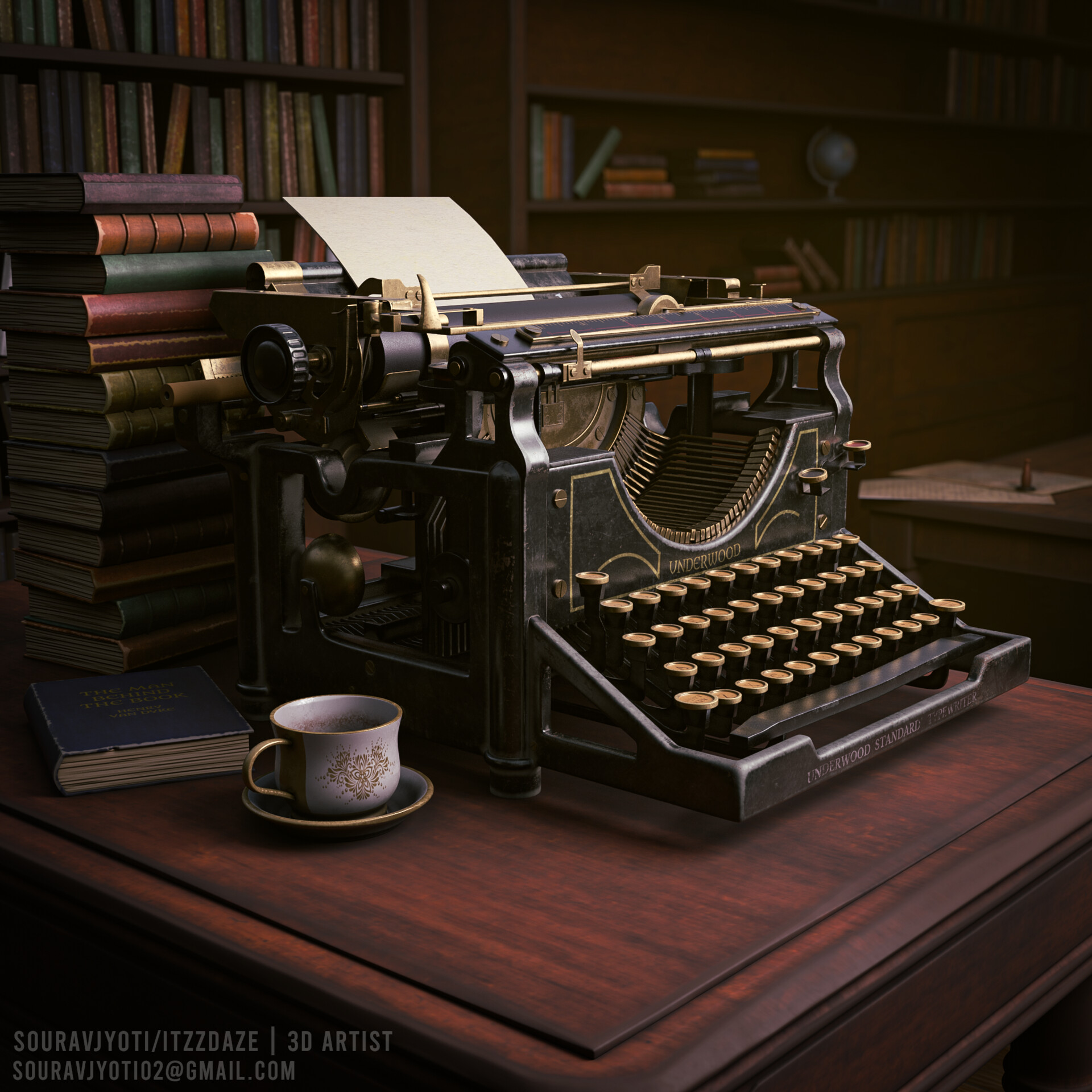 ArtStation - Underwood Typewriter – Realistic Vintage 3D Prop