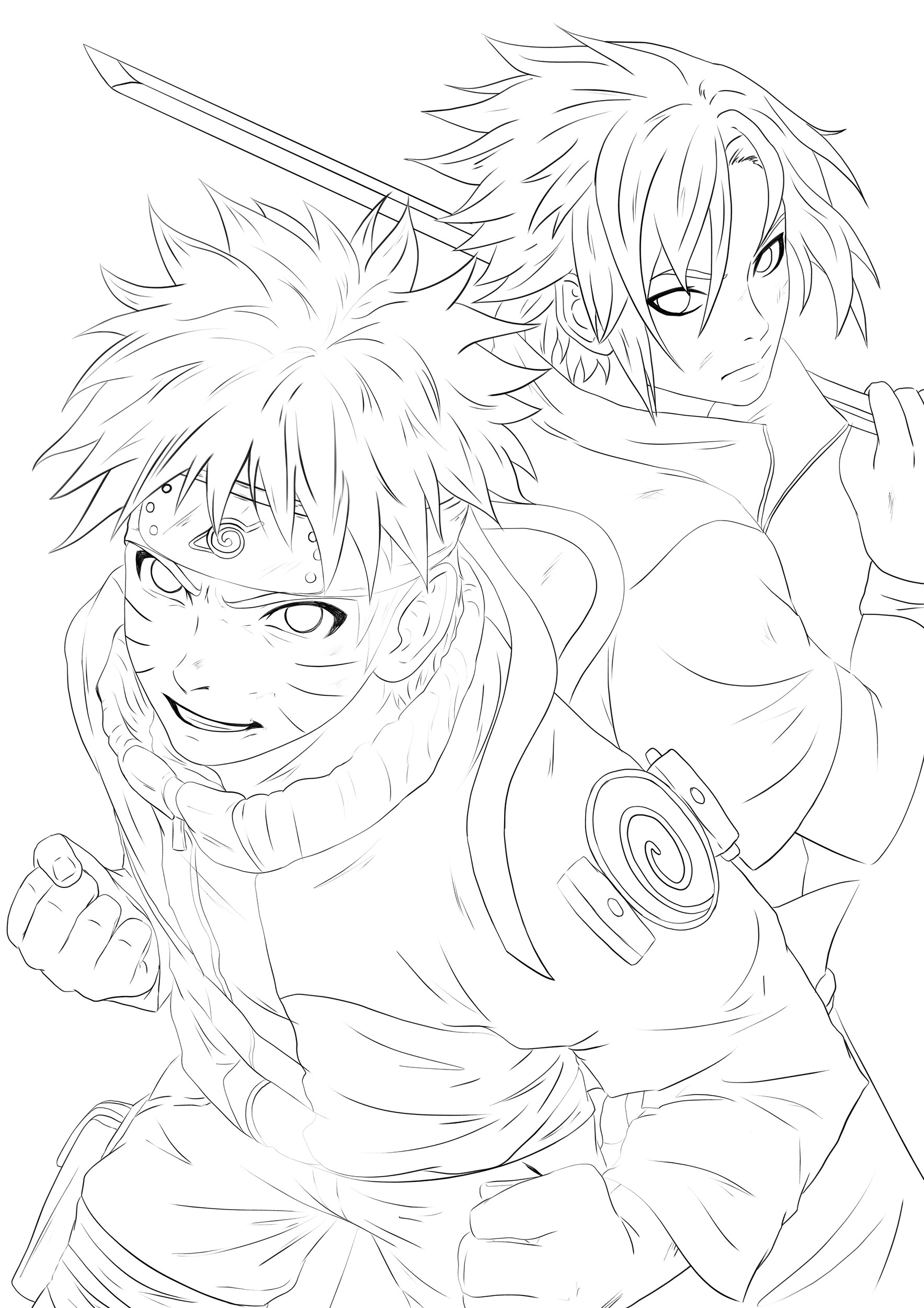 sasuke and naruto coloring pages
