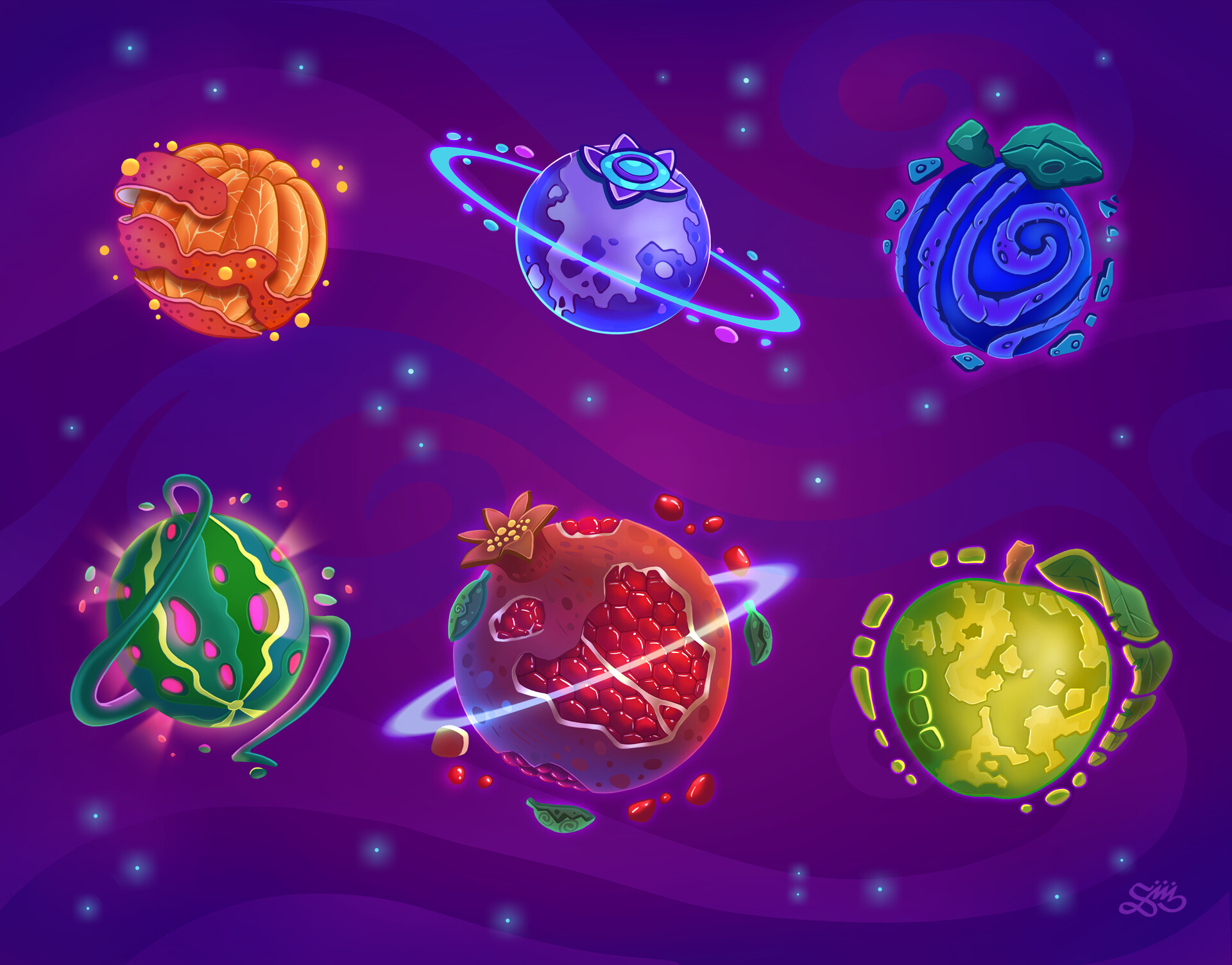 ArtStation - ''Fruit Planets''