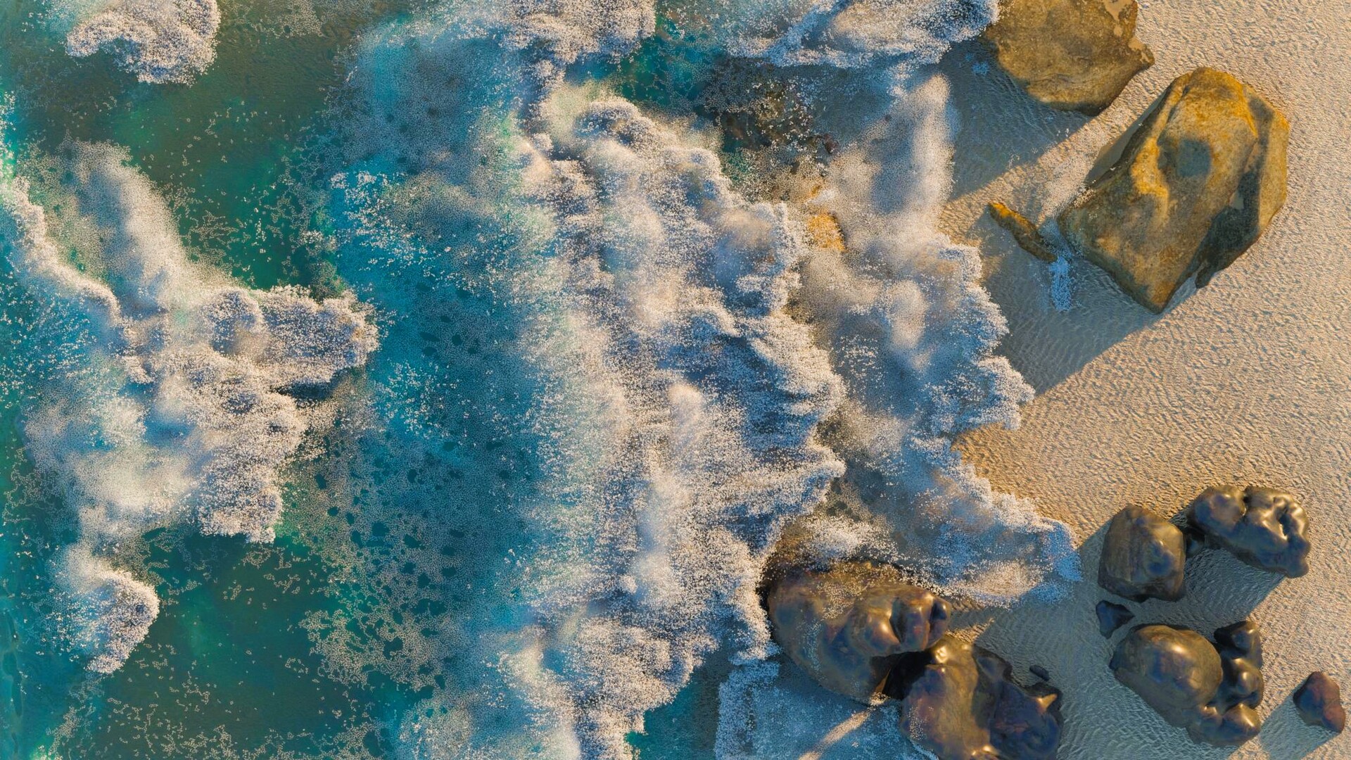 ArtStation - Wave on beach