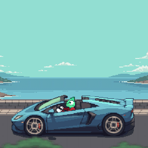 ArtStation - Chameleon on Lambo pixel art animation #3