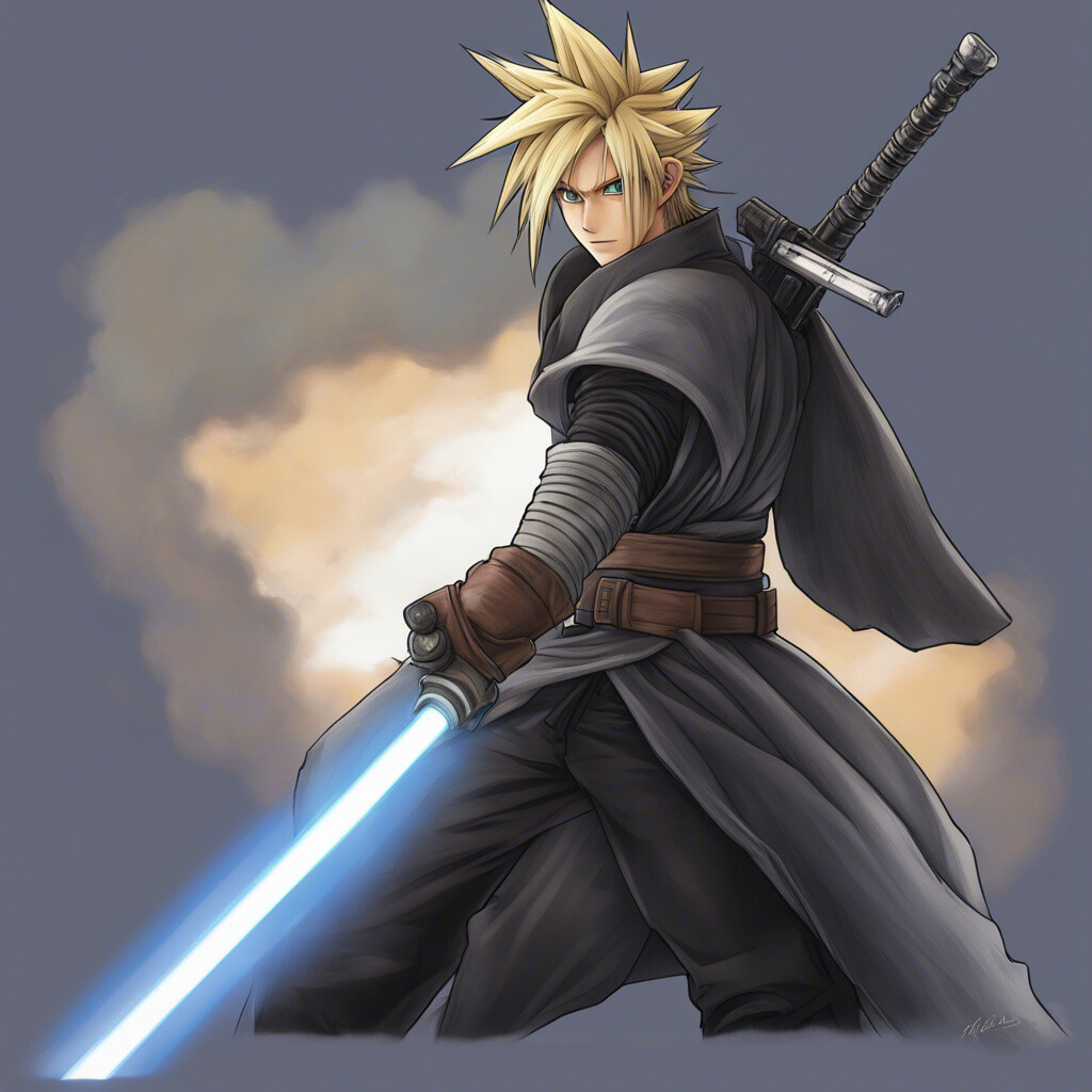 ArtStation - Ever Crisis x Star Wars - Jedi Knight Cloud Strife Concept Art