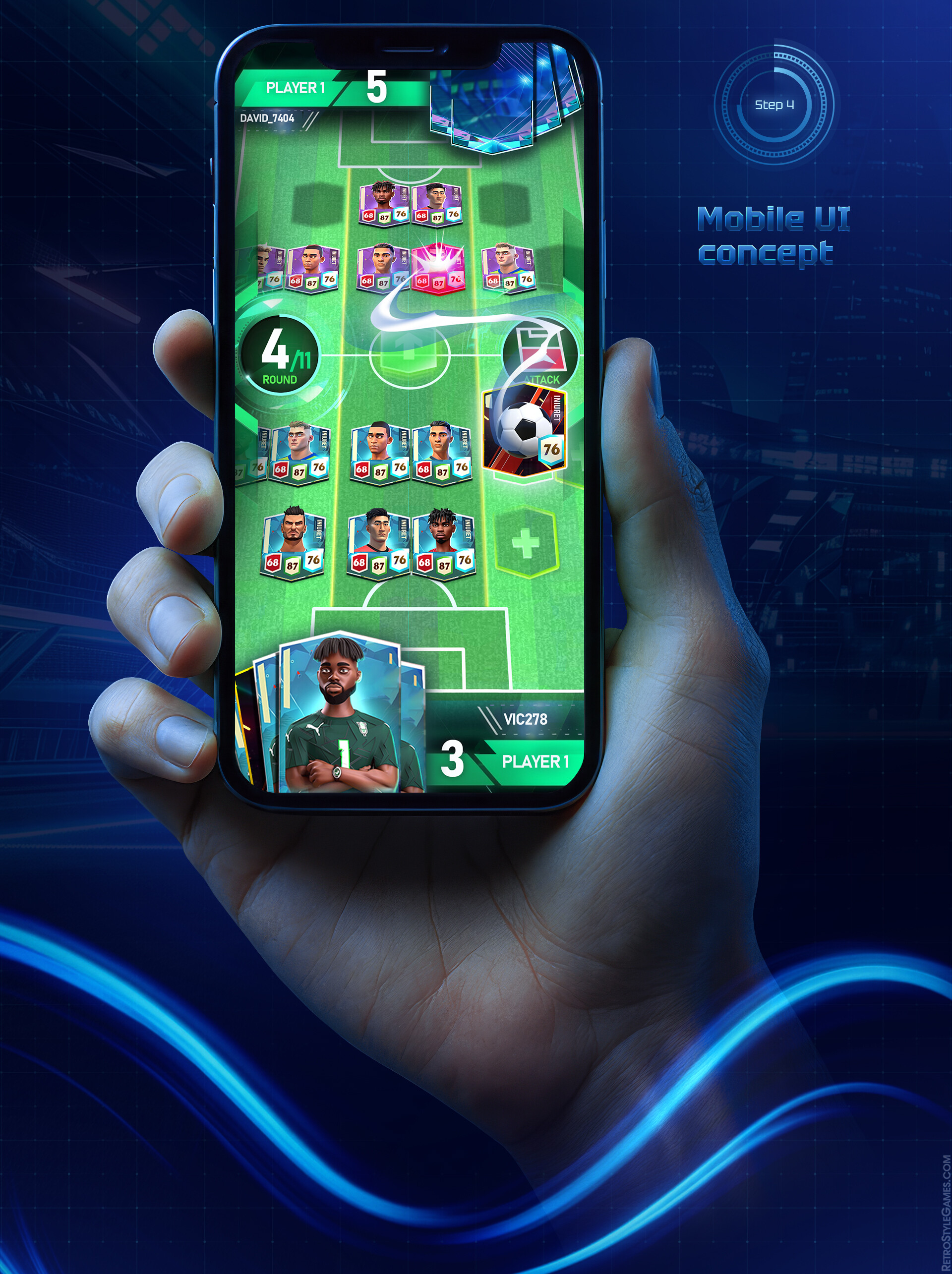 RetroStyle Games - Card Game UI & Branding | Football Legends