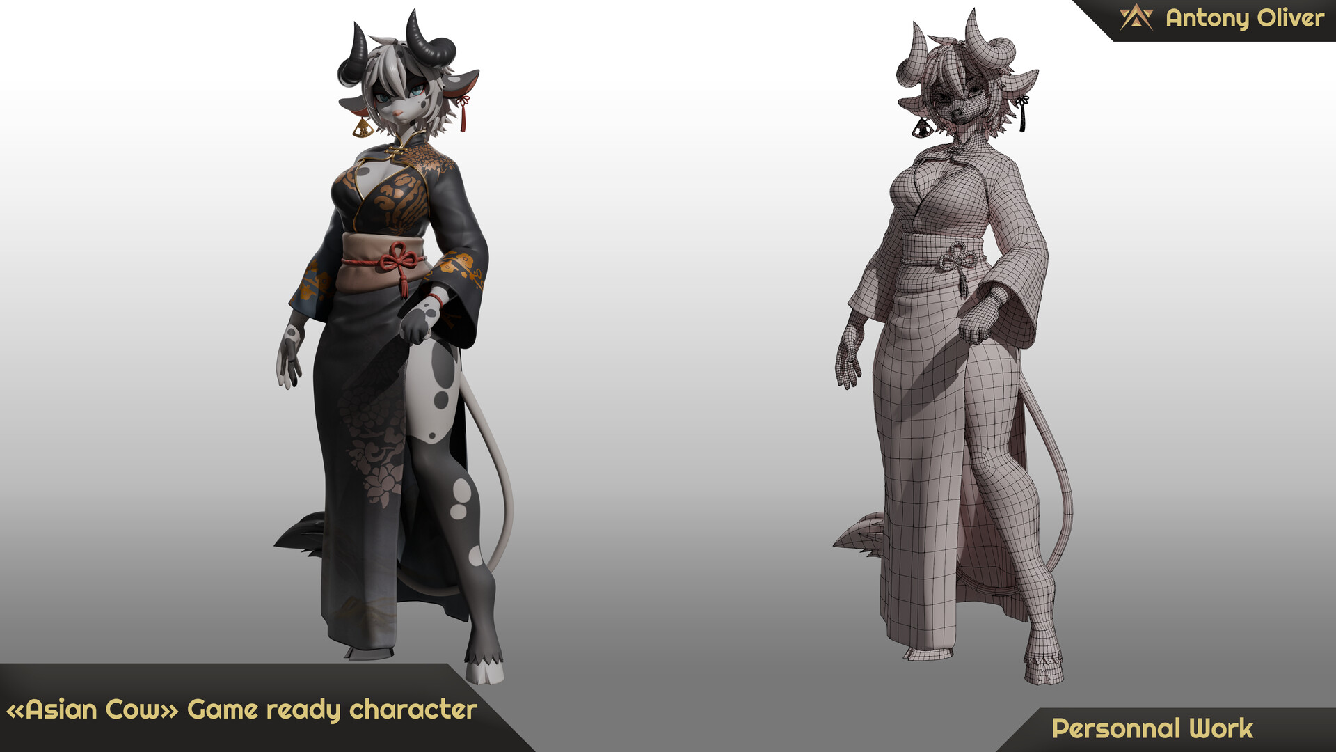 ArtStation - "Asian Cow" stylized character