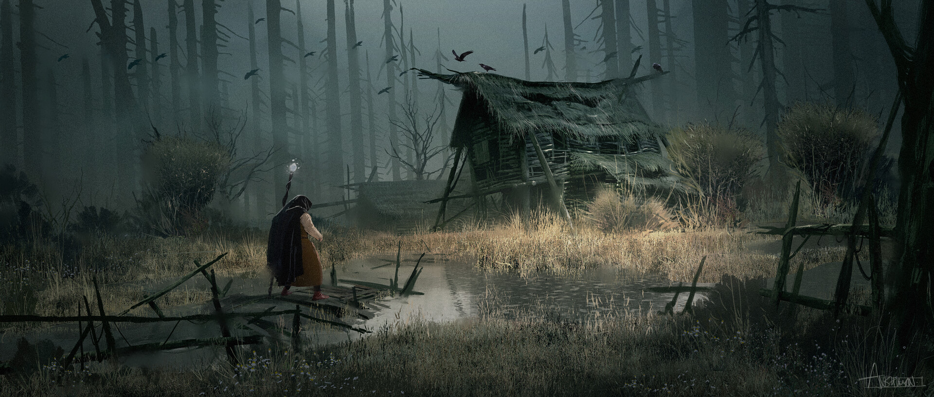 ArtStation - The Hut - Photobashing & Paintover tutorial