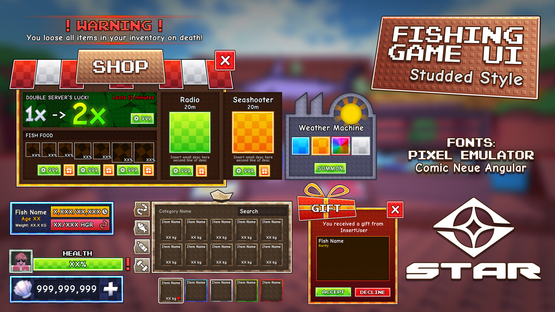 ArtStation - Studded Fishing Game UI