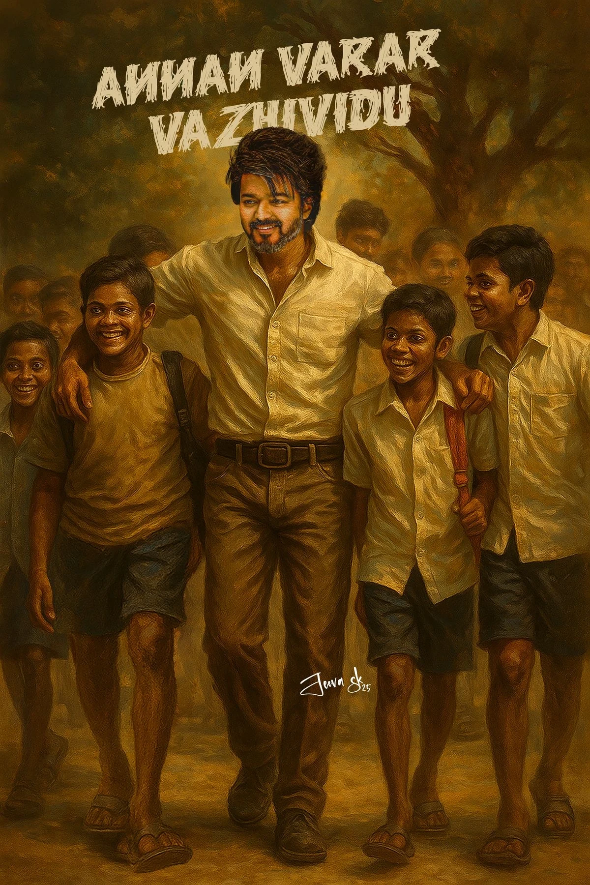 Jeeva Artist SK - #TVKVijay Annan Varar Vazhividu Thalapathy Vijay ...