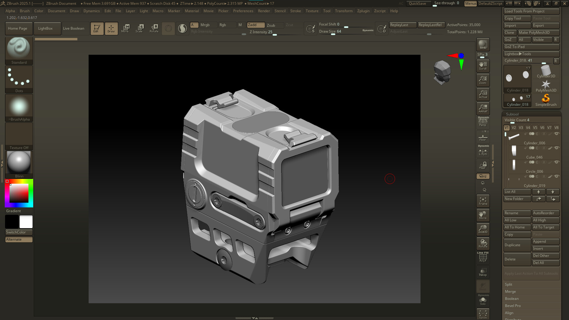 ArtStation - WIP Holosun AEMS red dot
