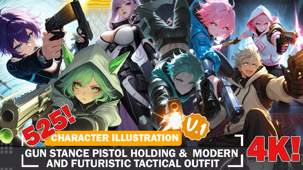 4K Anime Reference Art for Artists and Enthusiasts - 525 Gun Stance ...
