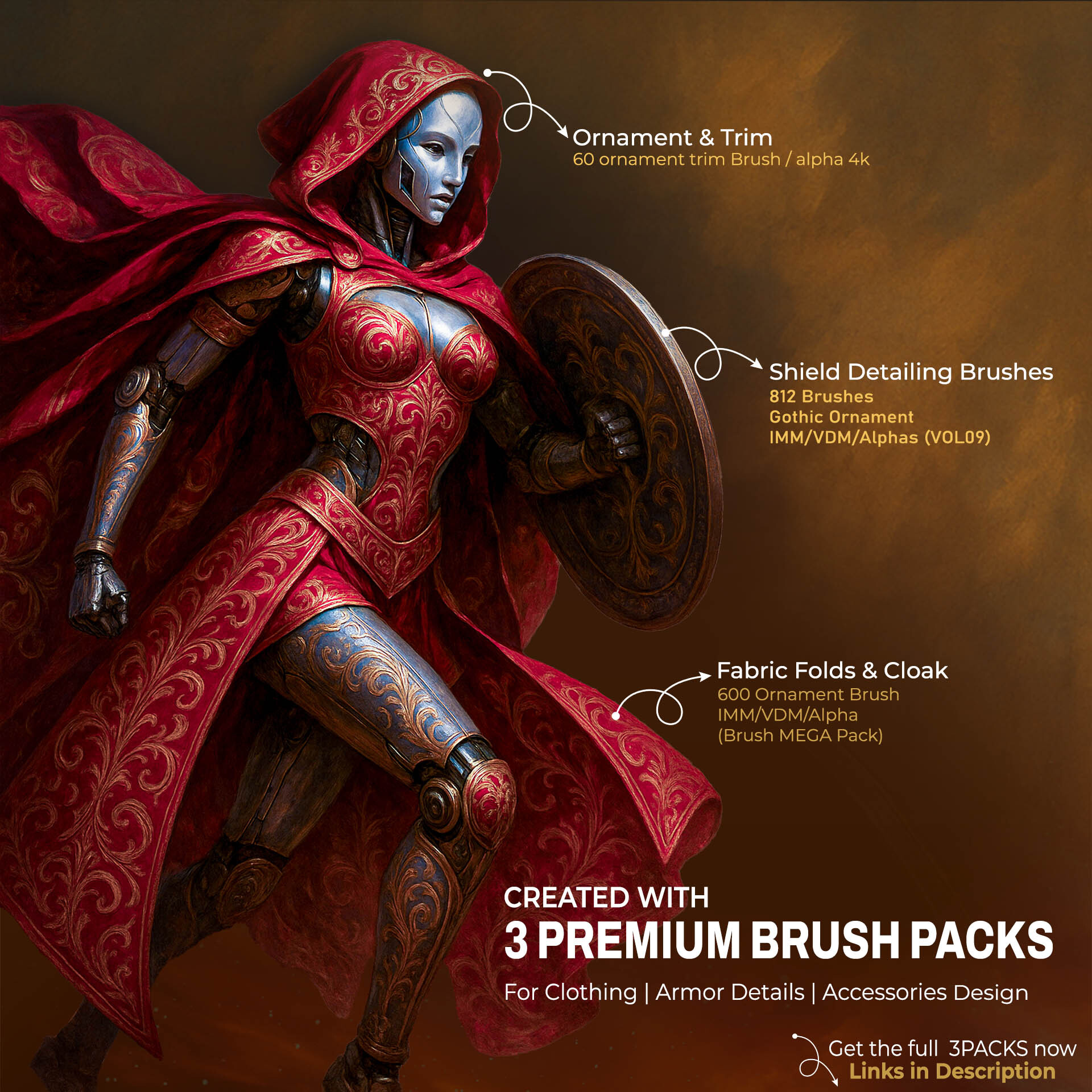 ArtStation - Pro-Level Armor & Ornament Brush Bundle
