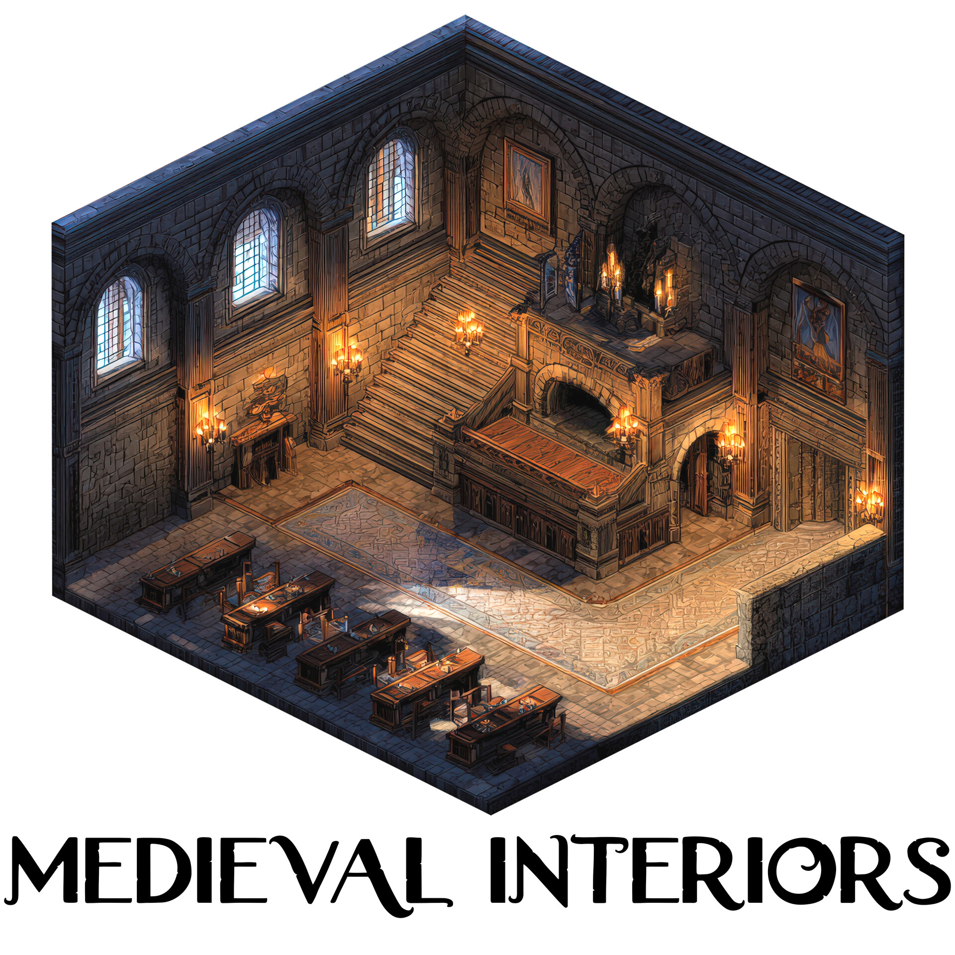 ArtStation - 420 Pixar-art Isometric Medieval Interiors - Reference ...