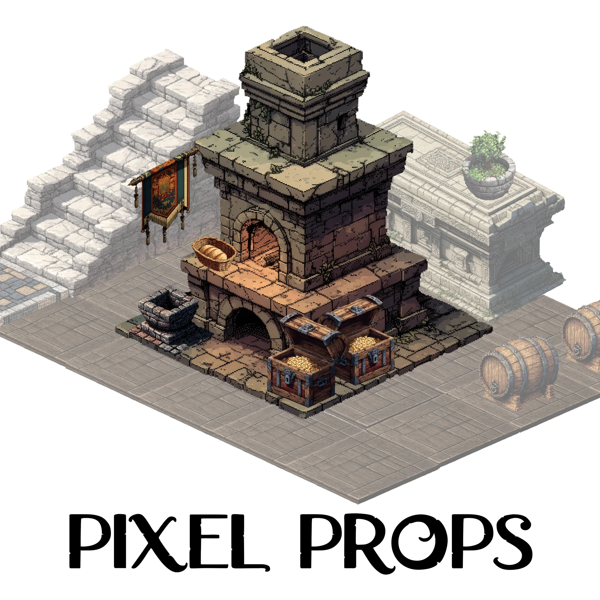 ArtStation - 420 Pixel-art Isometric Props - Reference Image Pack v.1 |4K|