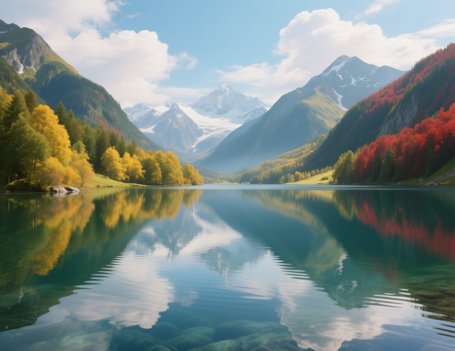 ArtStation - Alpine Lake of Autumn Dreams 🍂