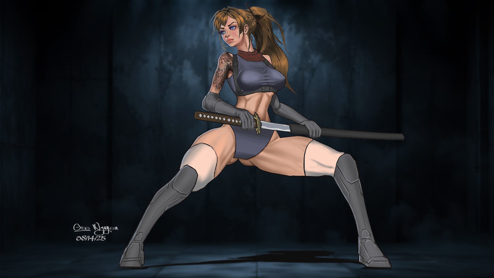 ArtStation - Samurai Girl- Sketch Practice Anatomy