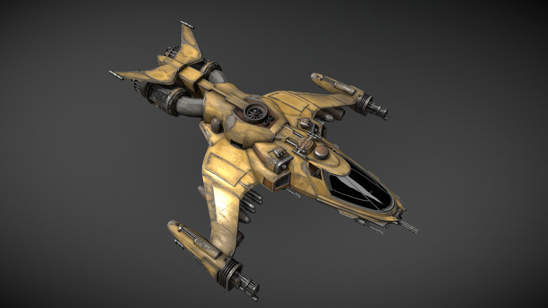 ArtStation - Heavy Assault Spaceship – Sci-Fi Gunship Concept