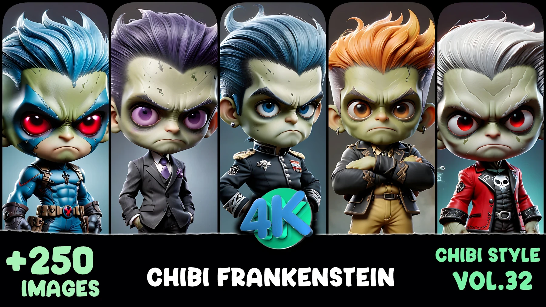 ArtStation - +250 Chibi Frankenstein | 4K | Character Reference | Chibi ...
