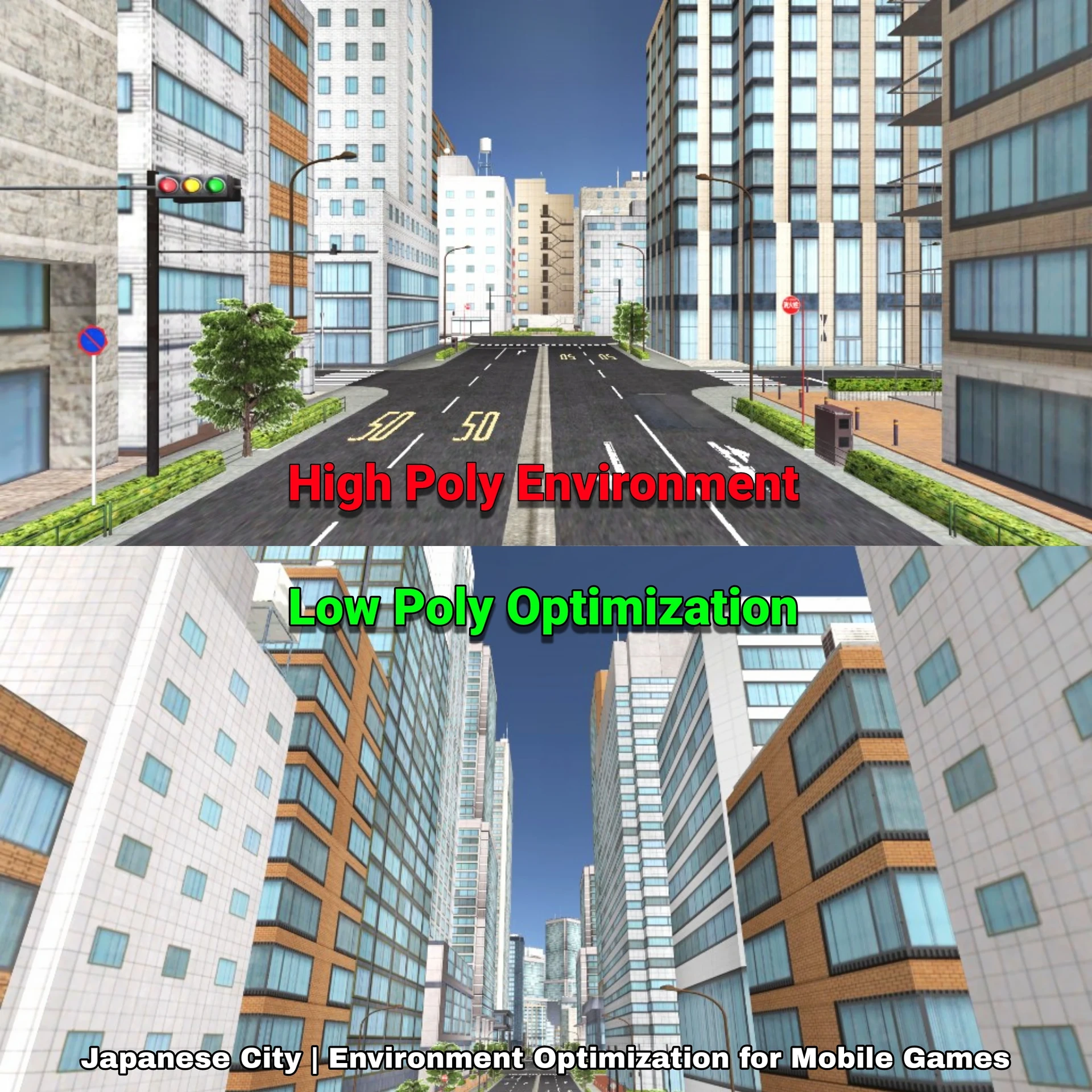 ArtStation - Japanese City Environment – High Poly to Low Poly Optimization for Games