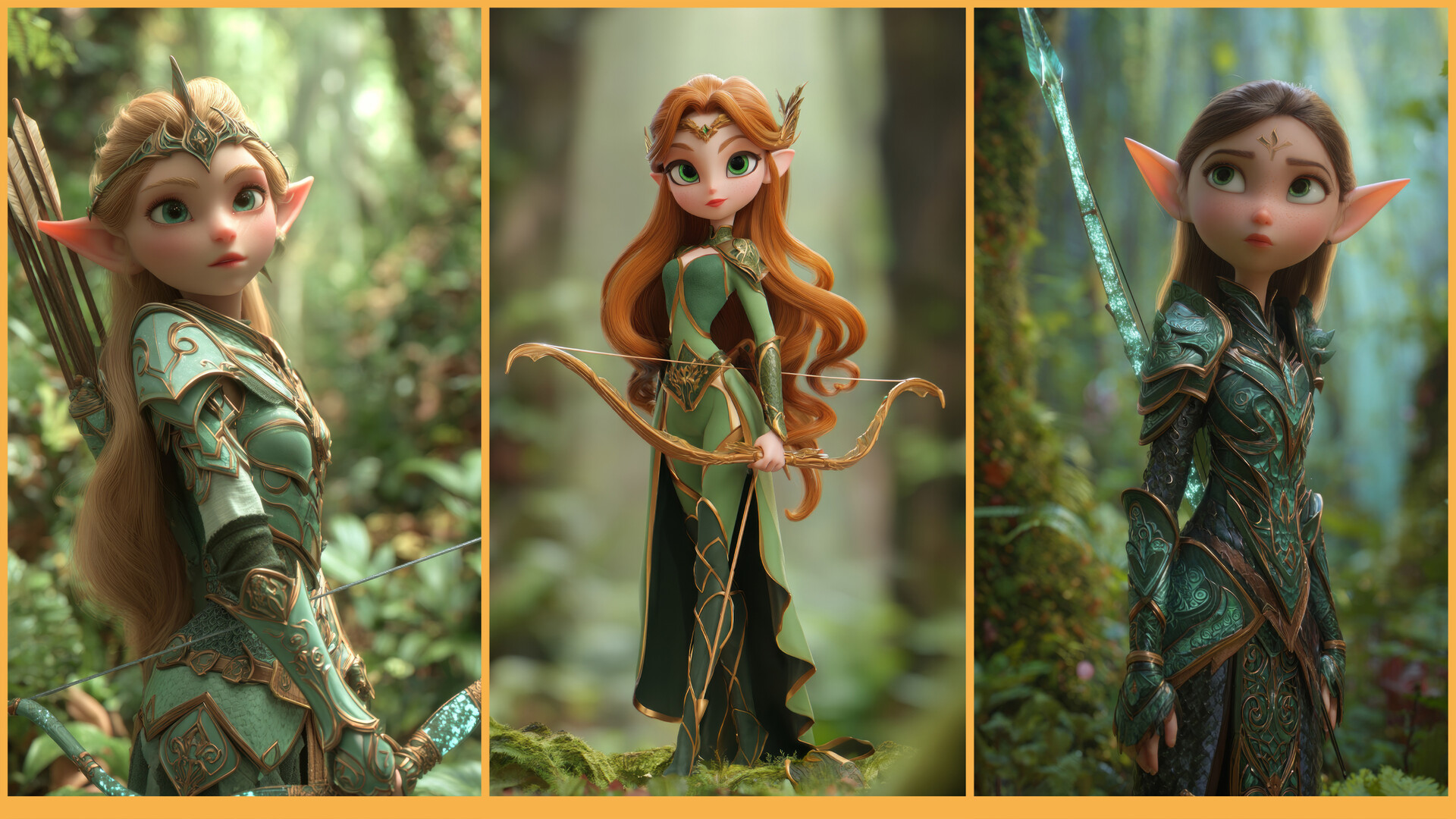 Artificial Dimension - 303 Stylized Elf Archer Princess