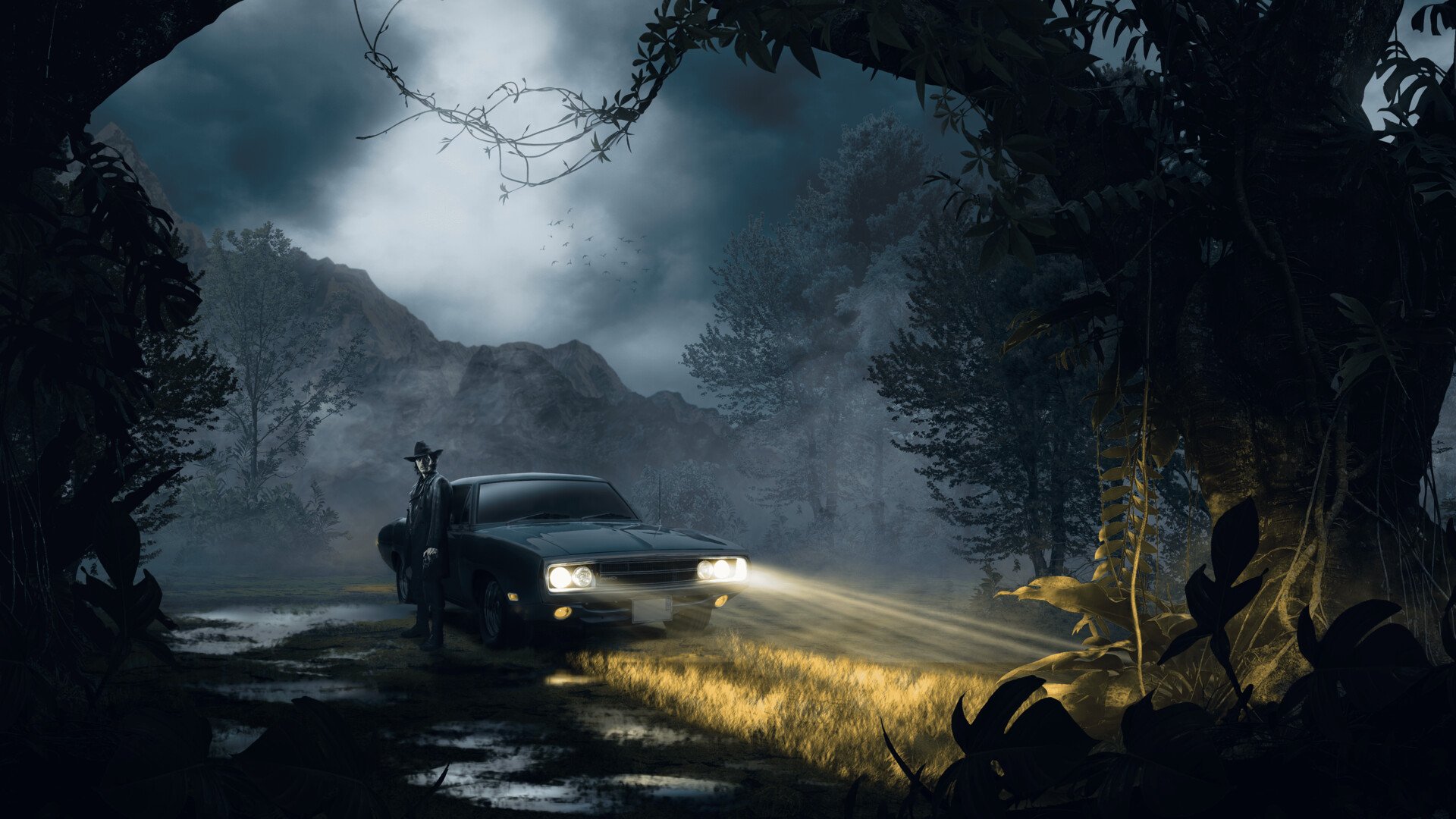 ArtStation - Cinematic Photo Manipulation – Noir Forest Scene