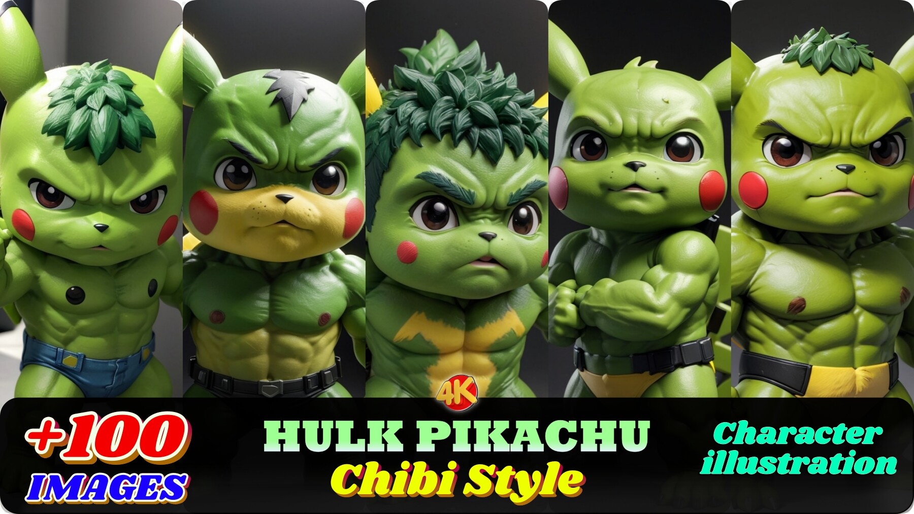ArtStation - +100 Chibi Hulk Pikachu | 4K Resulotion | Anime Character ...