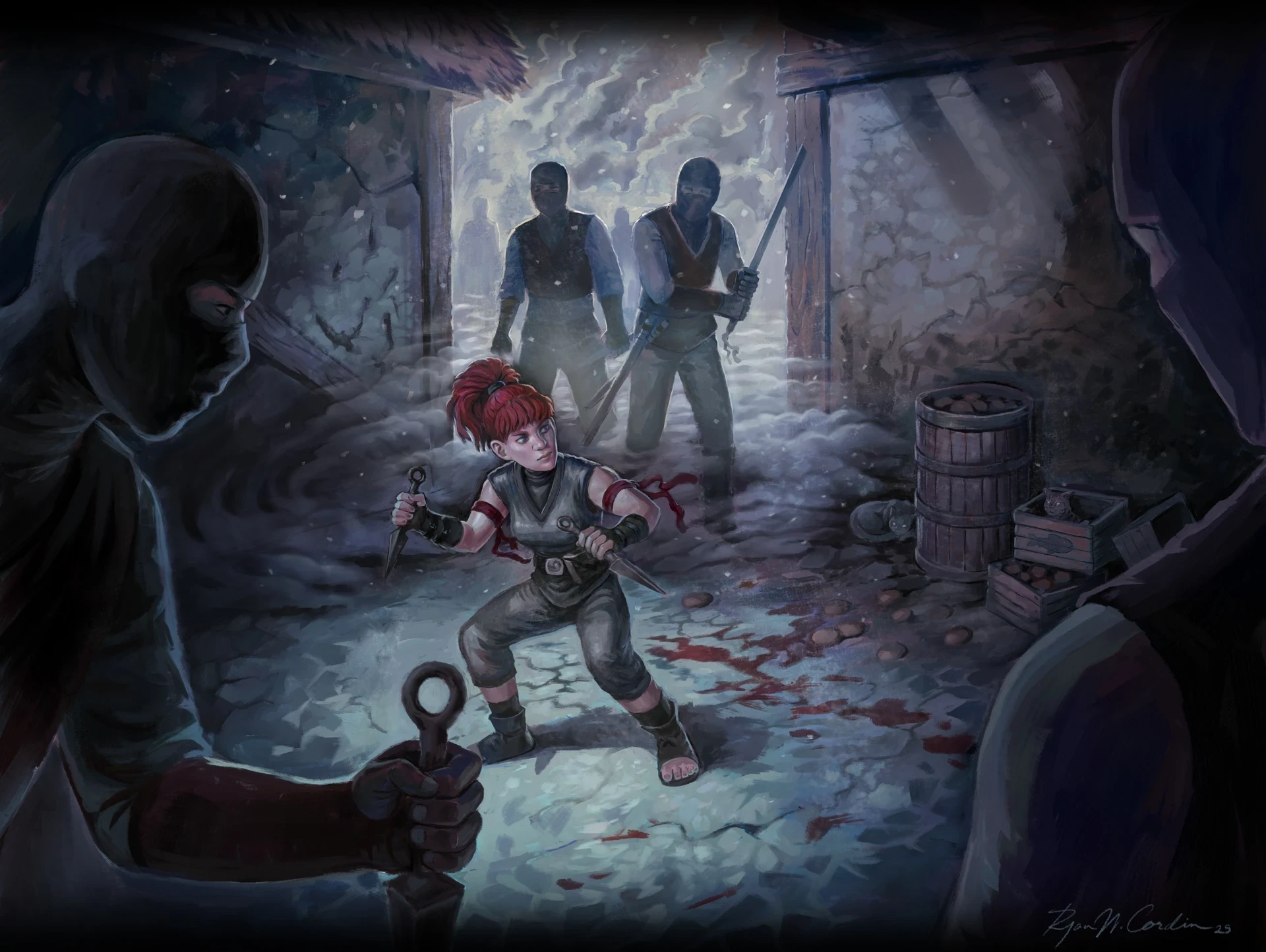 ArtStation - DnD Dwarf Ninja vs Ninja and Concept Sketch