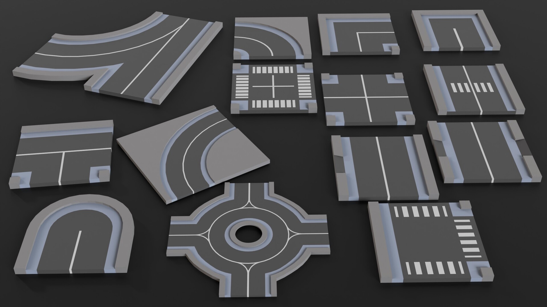 ArtStation - Low Poly Stylized Road Structure For Mobile Game