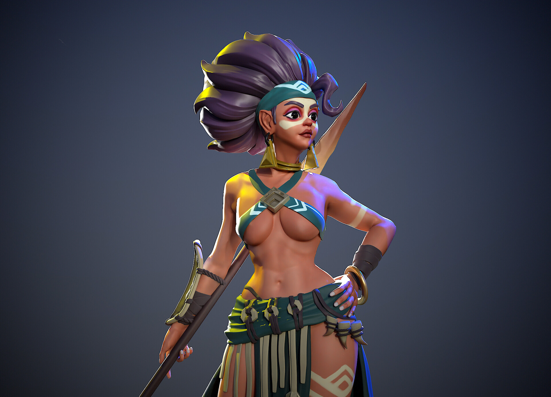 ArtStation - Amazon Warrior Girl by Umar Farooque