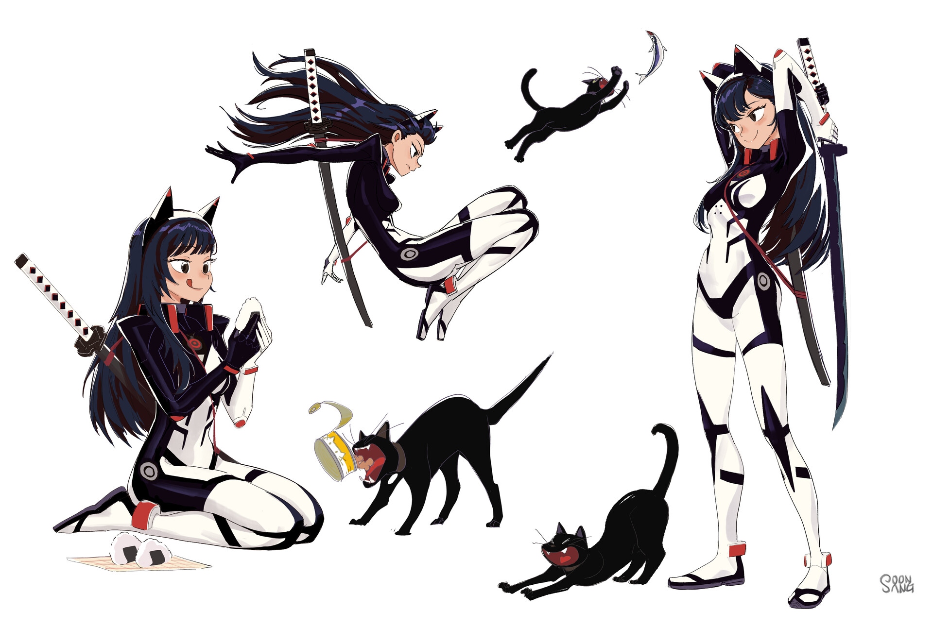 ArtStation - Noah project- Sakuya & Nero Character Sheet.