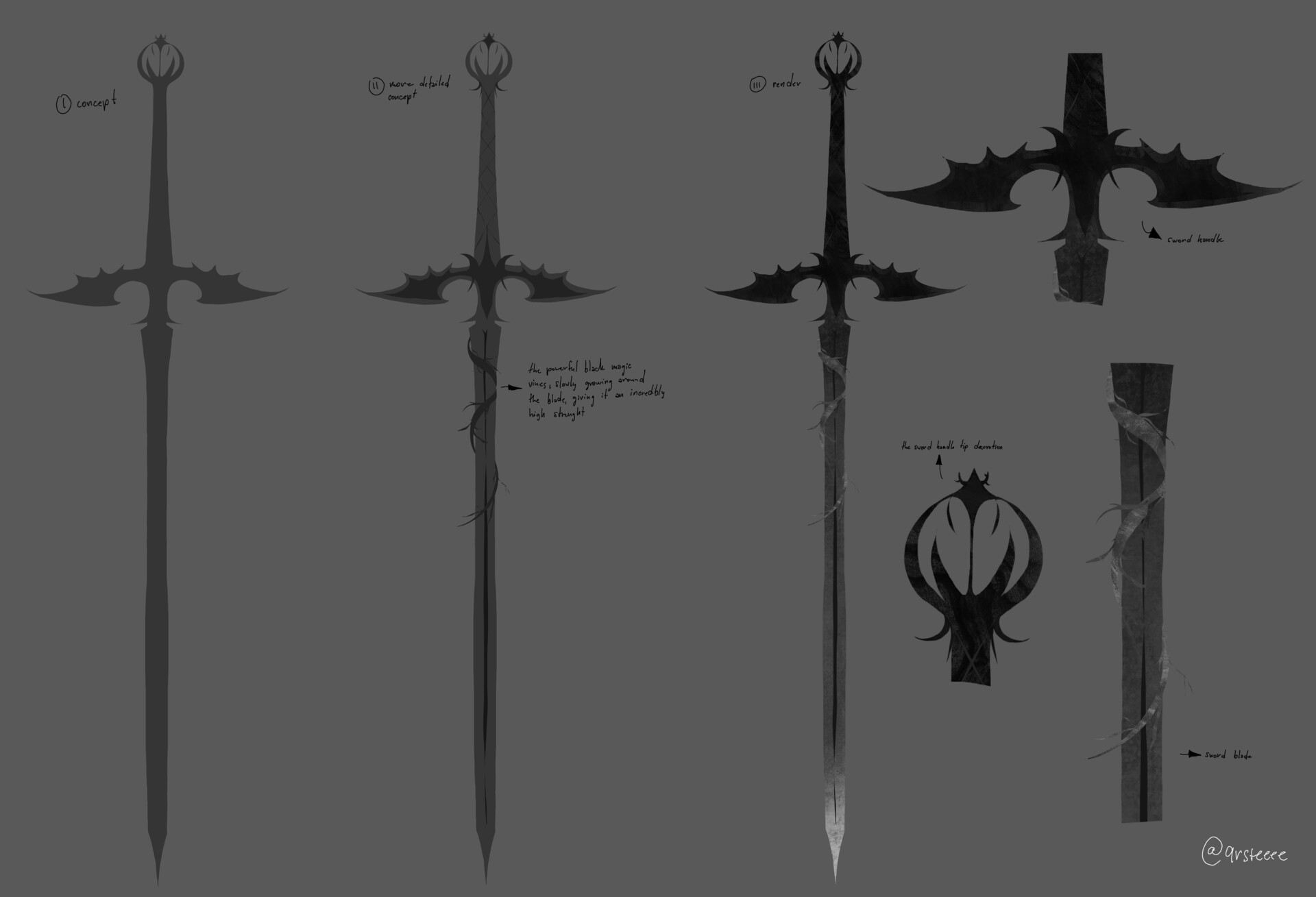 ArtStation - bat knight's sword concept art