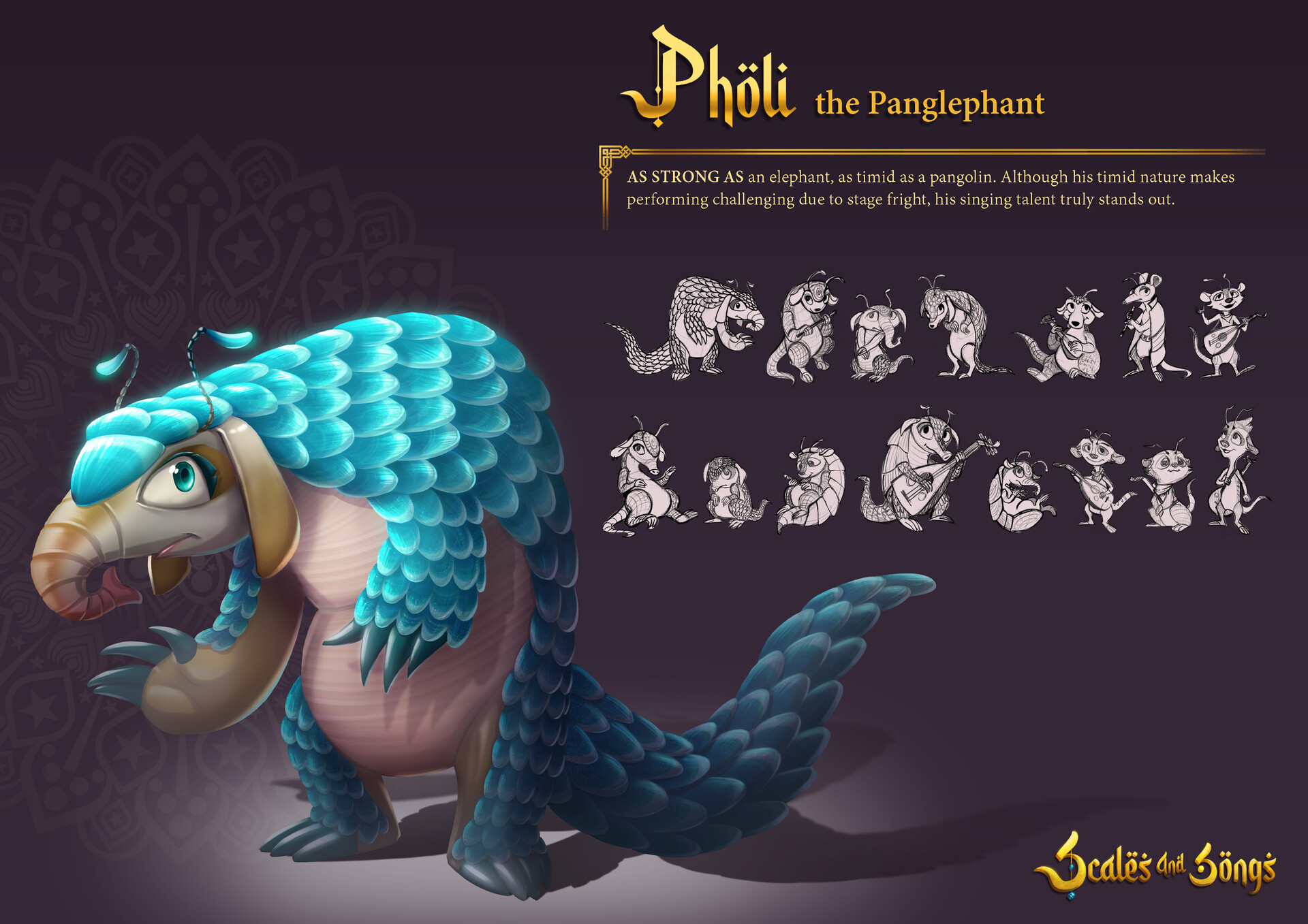 ArtStation - Scales and Songs: Pholi the Panglephant