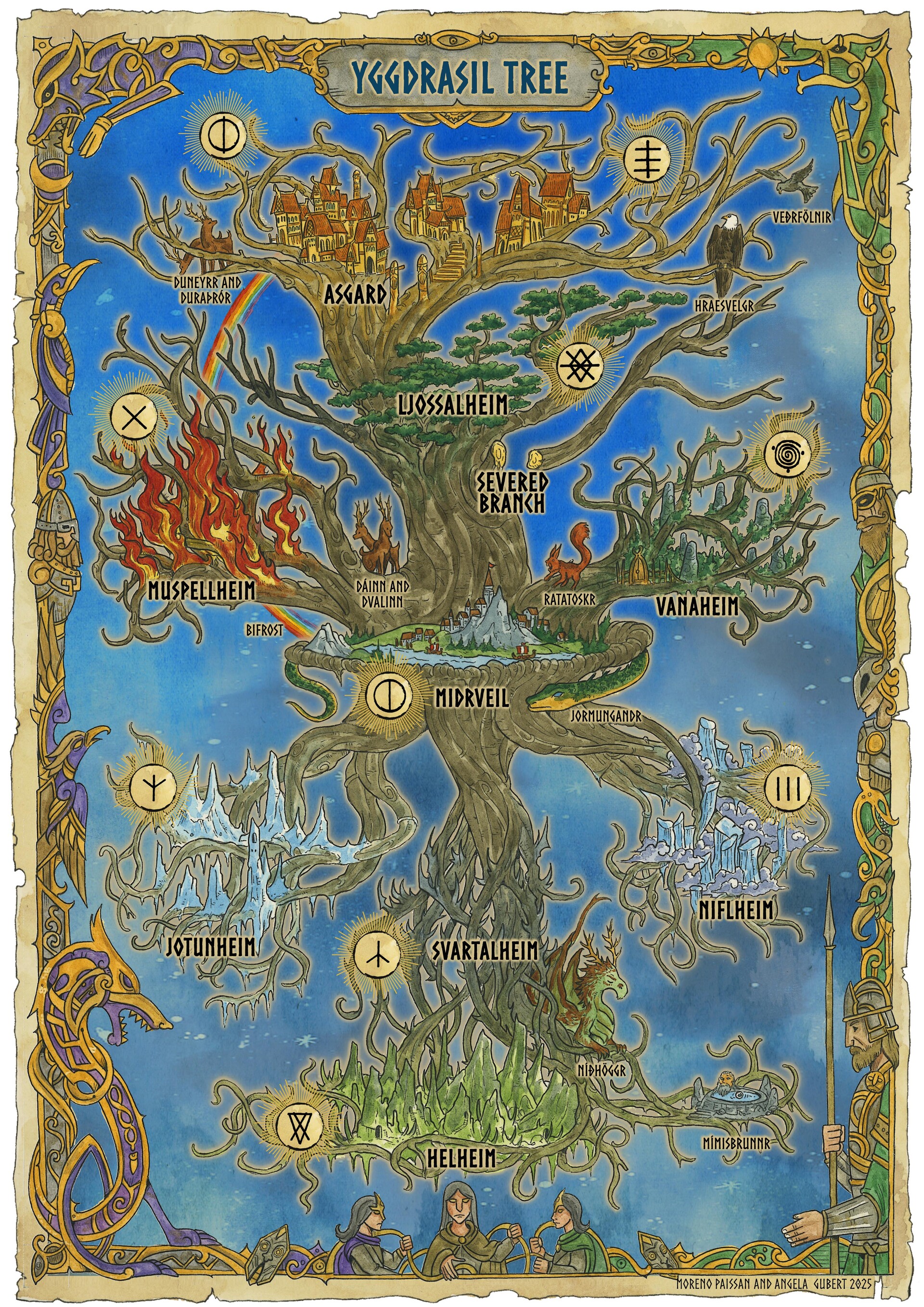 ArtStation - Our version of the Map of Yggdrasil and its nine realms in ...