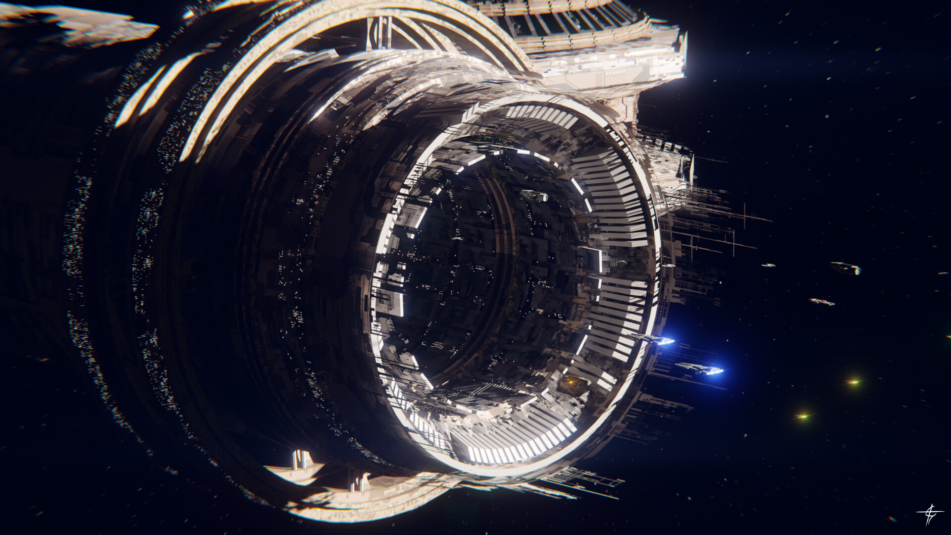ArtStation - KONROD - Deep Space Station / Progress Stages