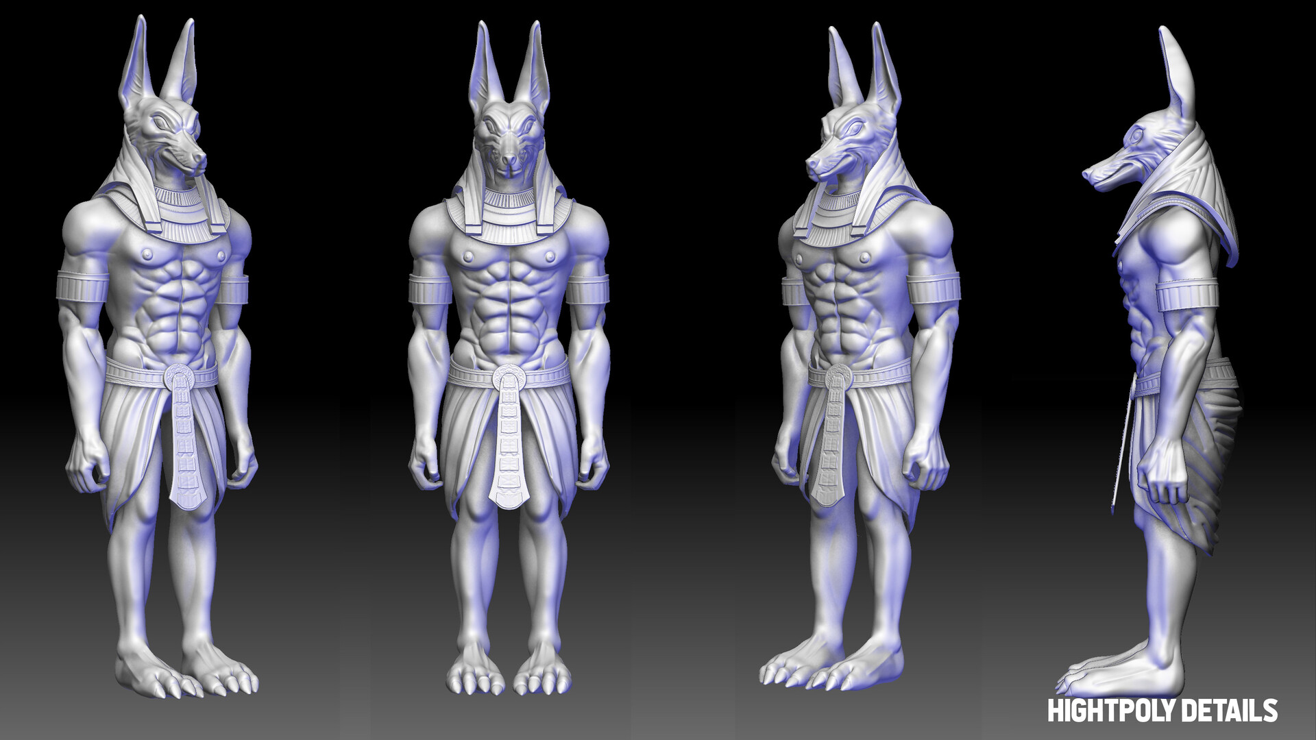 REDCREATIVE - Egyptian Anubis Statue – High-Quality 3D Asset