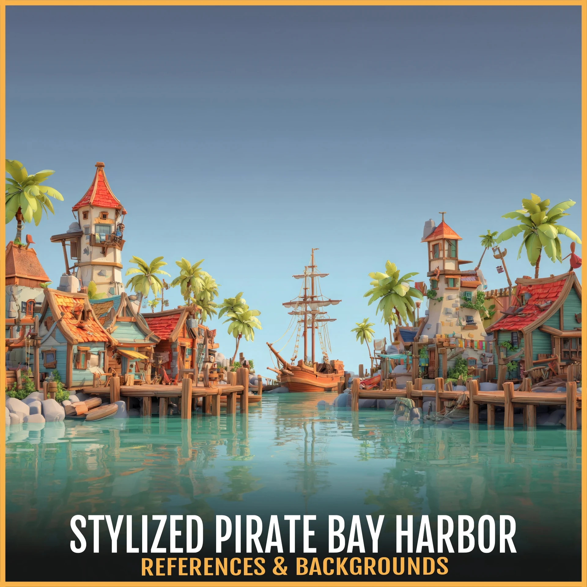 ArtStation - 303 Stylized Pirate Bay Harbor