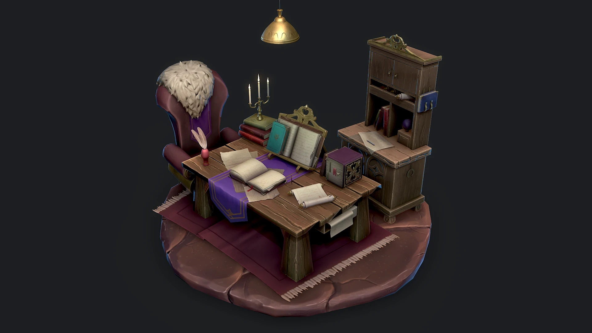 ArtStation - Stylized Wizard’s Study – Prop assets