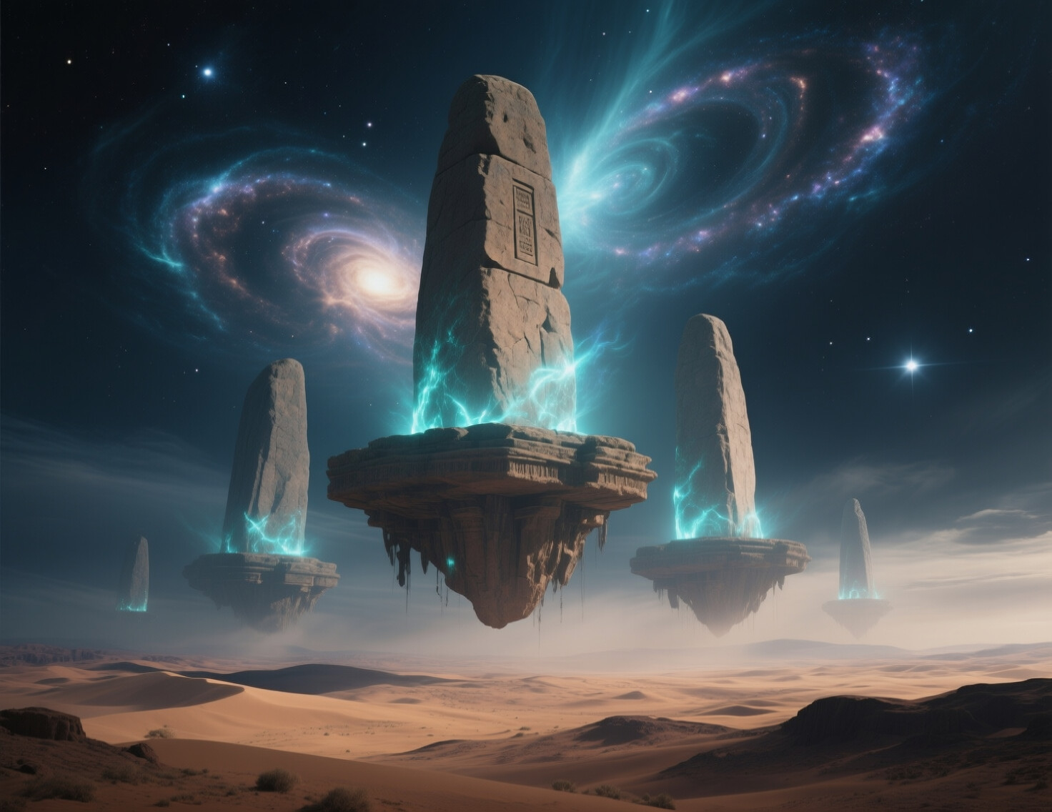 ArtStation - Desert Monoliths Twin-Galaxy Convergence