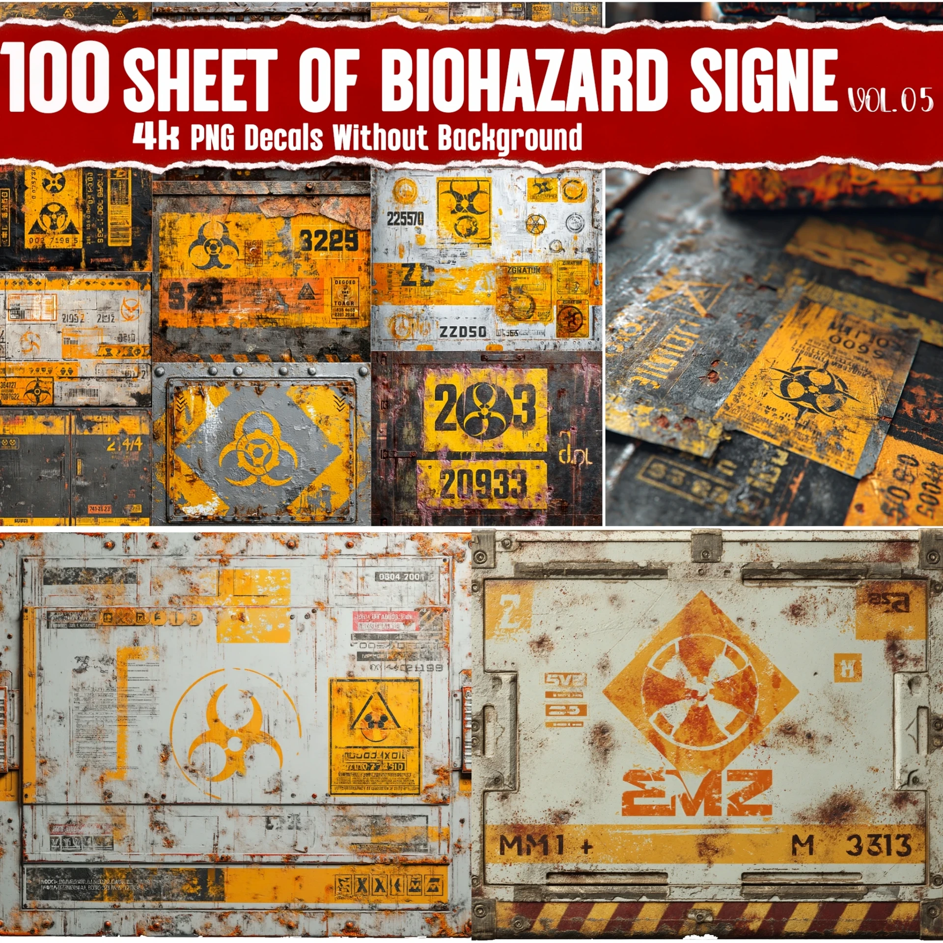 ArtStation - Sheet Of Biohazard Signe| 4K PNG Decals Without Background