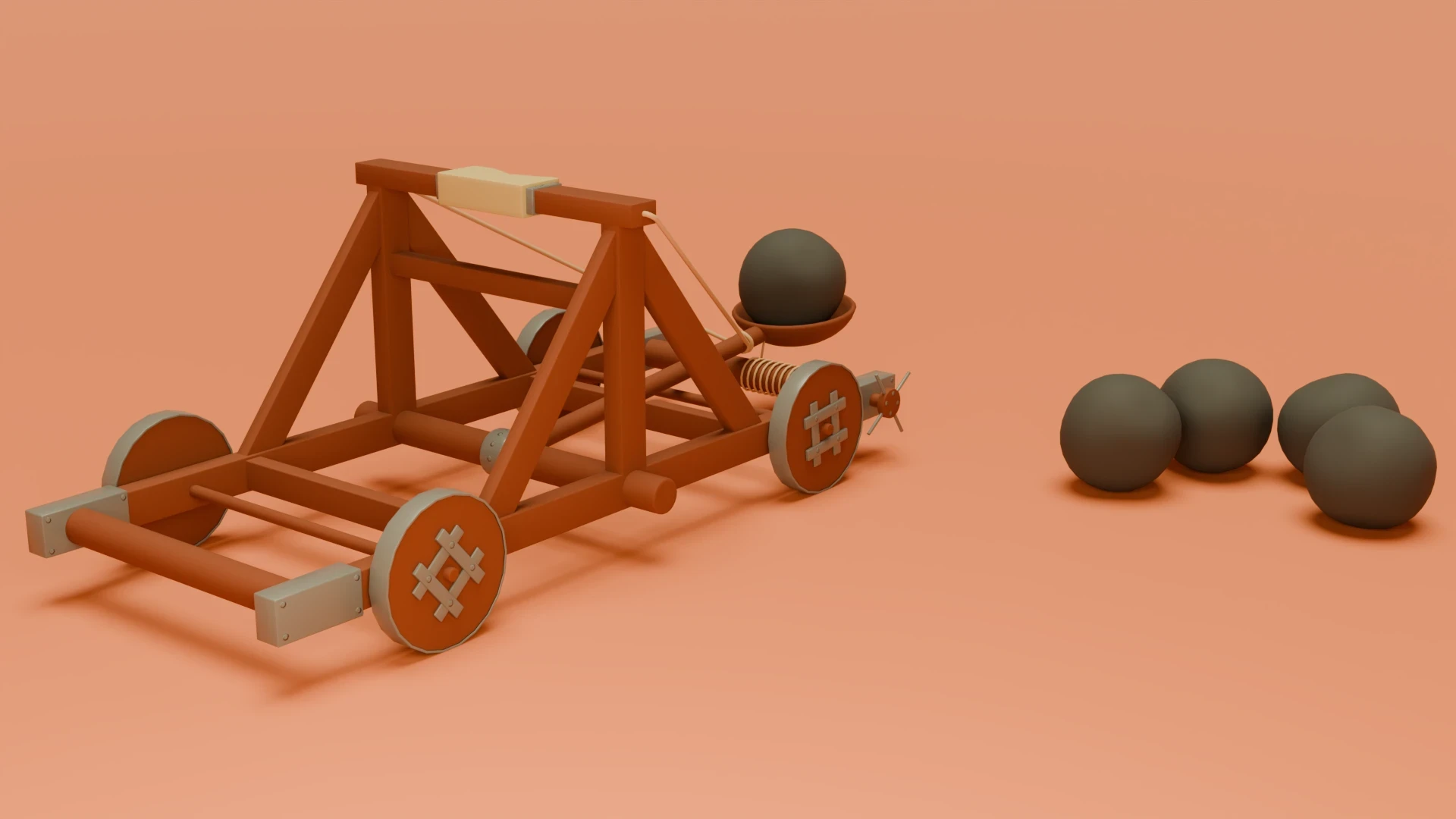 ArtStation - Stylized Catapult - 3D Game Asset