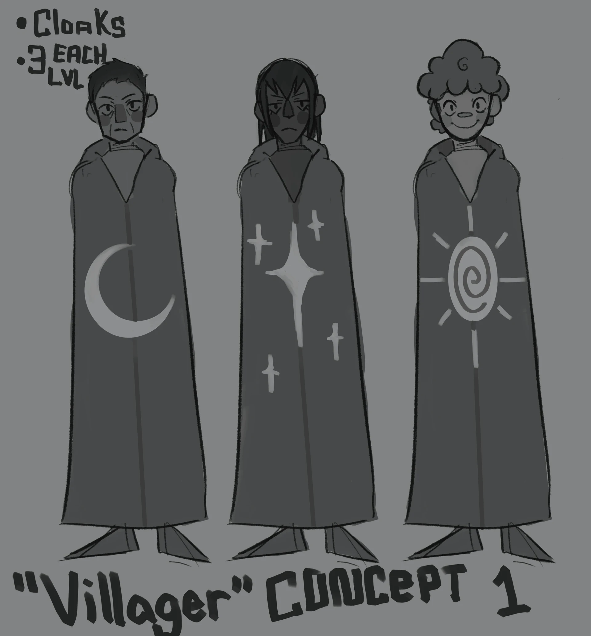 ArtStation - Villager Concepts - School Project 2D Horror Game