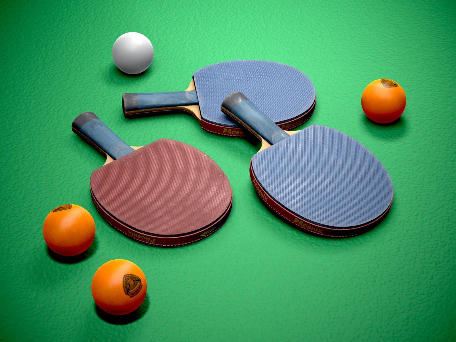ArtStation - Table Tennis Racket and Balls